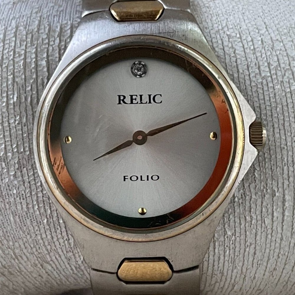 Relic Folio Men Wristwatch Silver/Gold Analog Quartz … - Gem